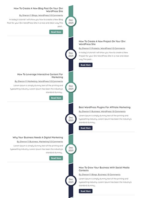 Divi Blog Module Timeline Layouts Pack Divi Layouts