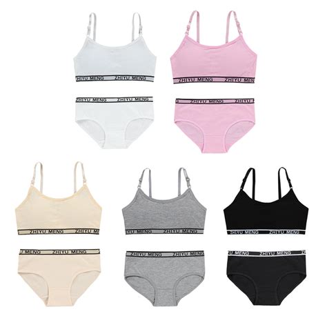 Girls Training Bra Set 10 Piece Cotton Cami Bralette And Briefs