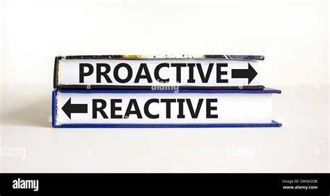 Proactive And Reactive Symbol Concept Word Proactive Reactive On Beautiful Books Beautiful