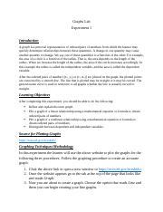 Graphs Lab Completed Docx Graphs Lab Experiment 1 Introduction A Graph Is A Pictorial