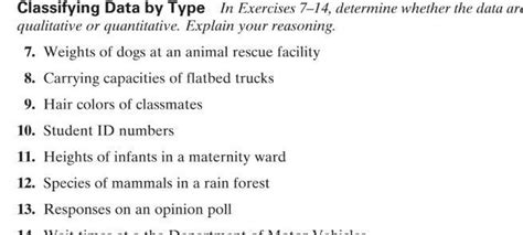 Answered Classifying Data By Type In Exercises 7 14 Determine Whether