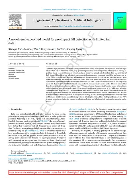 Pdf A Novel Semi Supervised Model For Pre Impact Fall Detection With Limited Fall Data