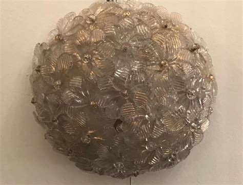 Seguso Ceilling Lightsconse Murano Glass Iron Brass 1950 Italy For