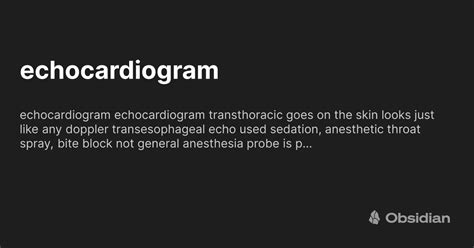 Echocardiogram Obsidian Publish