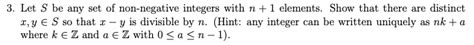 Solved 3 Let S Be Any Set Of Non Negative Integers With N 1 Chegg Com