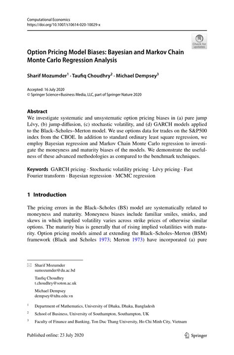 pdf option pricing model biases bayesian and markov chain monte