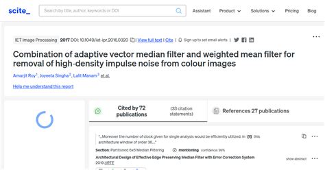 combination of adaptive vector median filter and weighted mean filter