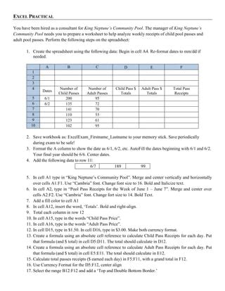 Excel Exam Practical DOCX