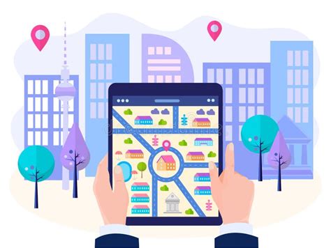 Bus Navigation Tablet Interface Vector Template Stock Vector Illustration Of Realistic Layout