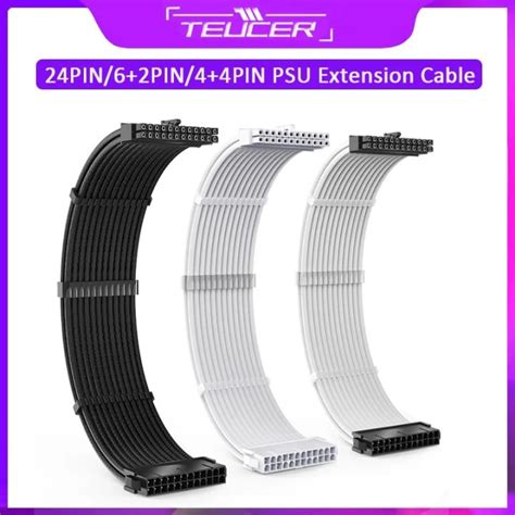 Teucer Extension Power Supply Cable 24 Pin A Tx Eps 8 Pin Pci E Gpu 8pin Cpu 6 Pin Pcie 4 Pin