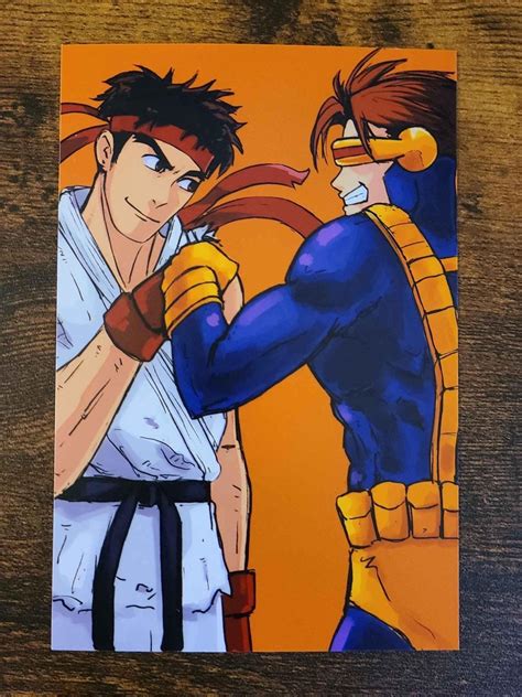 Ryu And Cyclops Mini Print Etsy