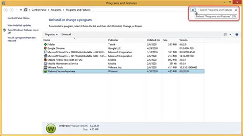 Uninstall Webroot SecureAnywhere For Windows And Older