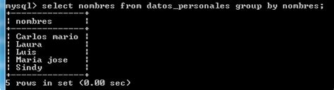 Mysql Comando Group By