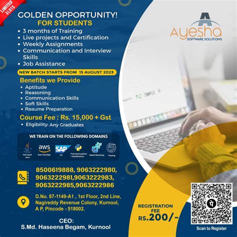 Sabiha Parveen On Linkedin Train And Hire Golden Opportunity By Ayesha