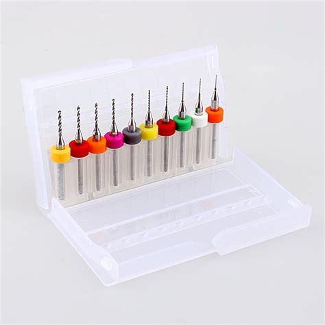 Micro Mini Drill Bits Set 10pcs Carbide Micro Drill Large Scraps Discharge Space 0 3 1 2mm