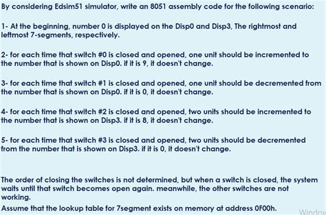 Solved By Considering Edsim51 Simulator Write An 8051