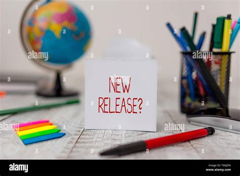 Text Sign Showing New Release Question Business Photo Text Asking