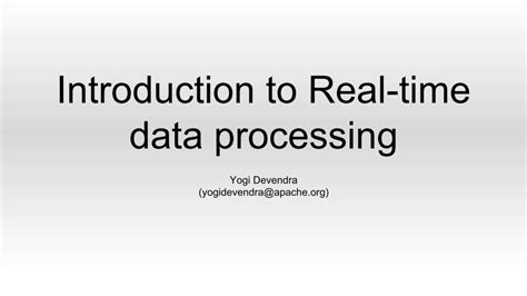 Pdf Introduction To Real Time Data Processing · Batch Processing Is