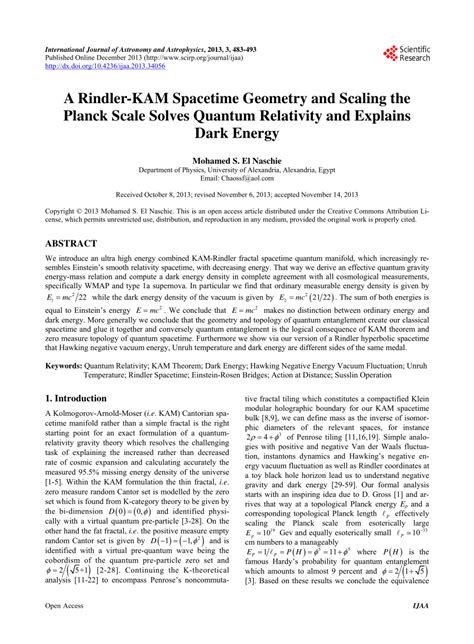 Pdf Rindler Kam Spacetime Geometry And Scaling The Plank Scale Solves