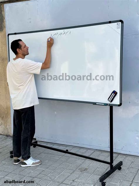 تخته وایت برد پایه دار چرخدار مدرن فروشگاه وایت برد مغناطیسیشیشه ای