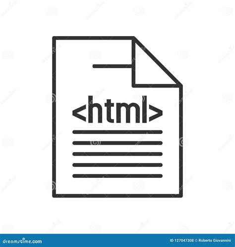 Html Outline Icon Isolated Line Vector Illustration From Programming Collection Editable Thin