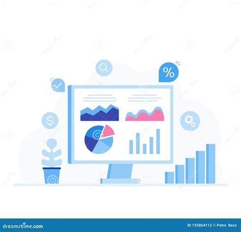 Data Analysis Design Concept Analysts Working Stock Vector Illustration Of Office Design