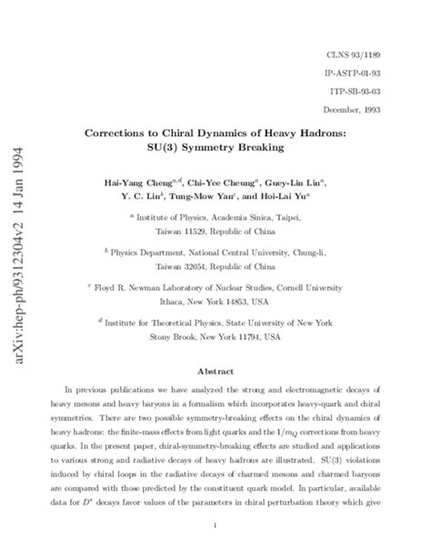 Pdf Erratum Corrections To Chiral Dynamics Of Heavy Hadrons Su 3