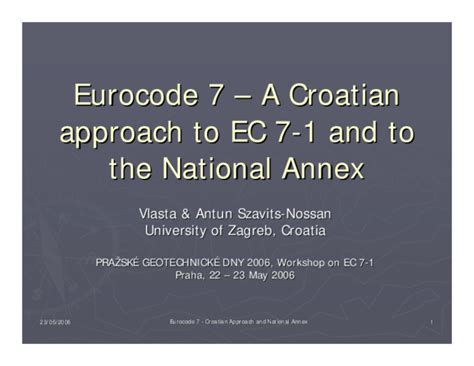 Pdf Eurocode 7 A Croatian Approach To Ec7 1 And To The National