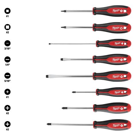 Milwaukee 48 22 2718 8 Piece Screwdriver Kit Square Drive Dynamite Tool