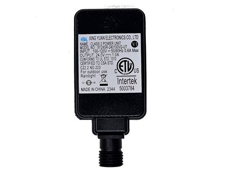 Xing Yuan 24v 1 0a Power Adapter Connection Tip A Intertek 5003784 X Spectrum Laser Lights