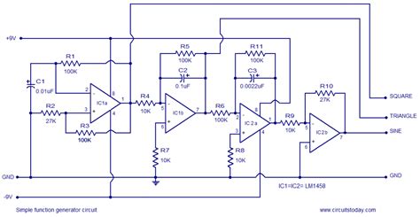Simple Function Generator Circuit Based On Opamp LM