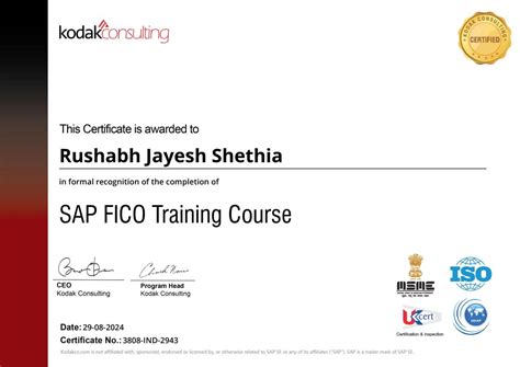 rushabh shethia on linkedin rushabh has successfully completed the certification in sap fico