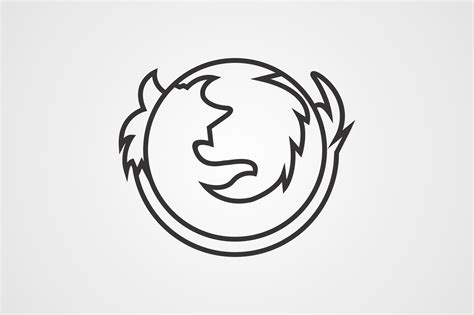 Firefox Logo Line Icon Graphic By Graphic Nehar · Creative Fabrica