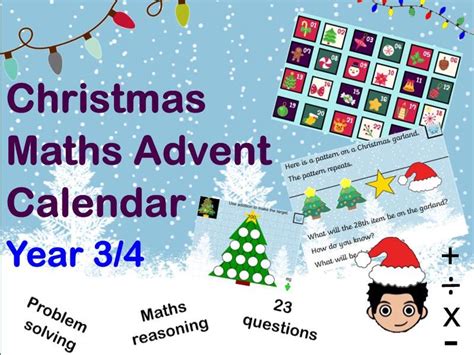 Christmas Mastery Maths Advent Calendar Maths Reasoning Problem Solving
