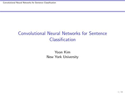 PPT Convolutional Neural Networks For Sentence Classification Yoon Kim PowerPoint