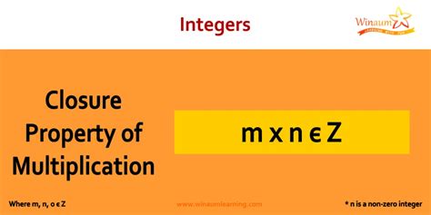 Closure Property Of Multiplication In Integers Winaumlearning