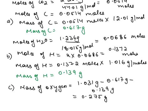 SOLVED Combustion Of A 1 031 G Sample Of A Compound Containing Only