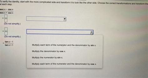 Solved Verify The Identity Secx CSC X Secx CSC X Tan X 1 Chegg Com