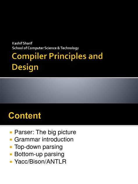 Kashif Sharif School Of Computer Science And Technology Pdf Parsing