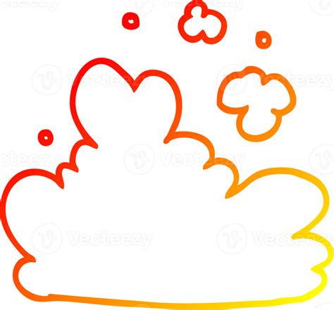Warm Gradient Line Drawing Cartoon Cloud 45284408 Png