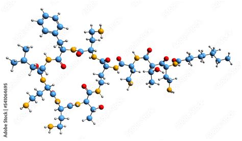 3d Image Of Polymyxin B Skeletal Formula Molecular Chemical Structure Of Antibiotic Isolated