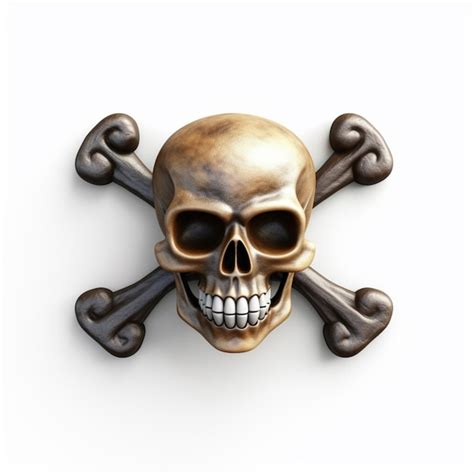 Premium Ai Image Skull And Crossbones Emoji On White Background High