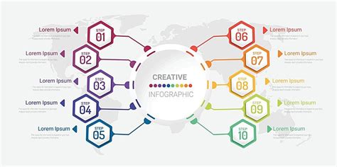Infographic Design Template With Numbers 10 Option Symbol Infographic