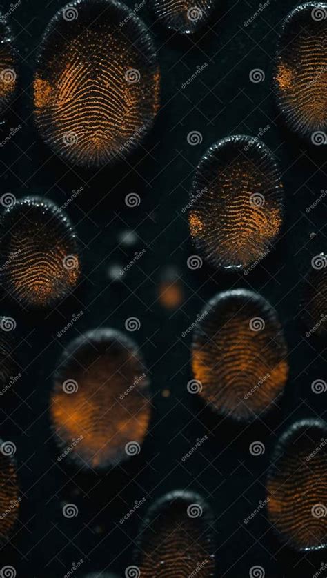 Partial Fingerprints On Dark Background Minimal Abstract Rime Or Mystery Concept Stock