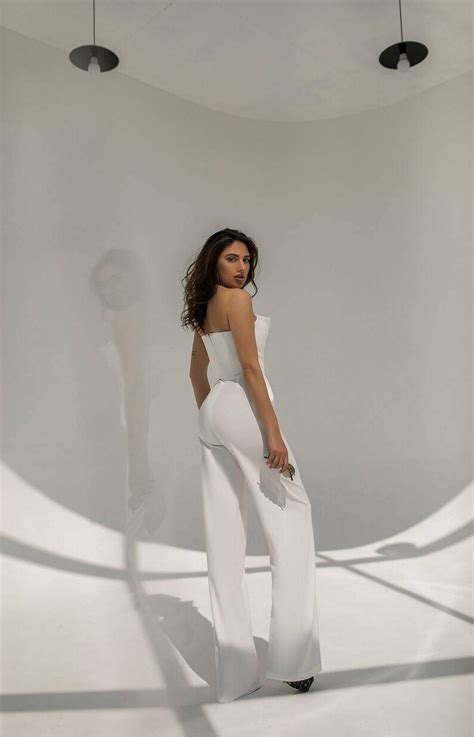 White Formal Jumpsuit Womens Bridal White Jumpsuit Women Etsy