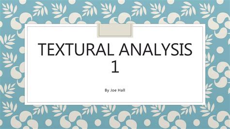 Textural Analysis 1 Pptx Cameras And Camcorders Consumer Electronics