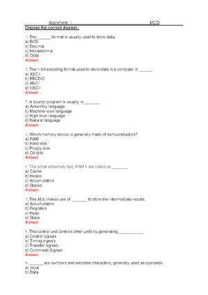 Ch Memory System MCQ T F Questions For Computer Architecture Static Memories The