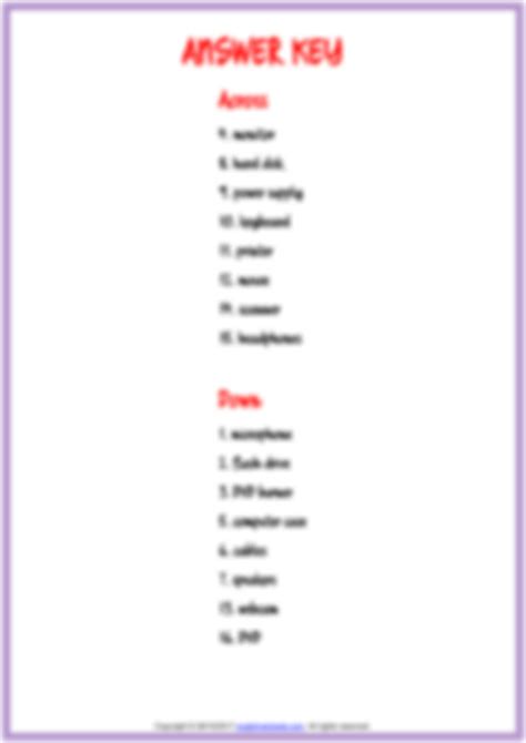 Computer Parts Esl Vocabulary Criss Cross Crossword Puzzle