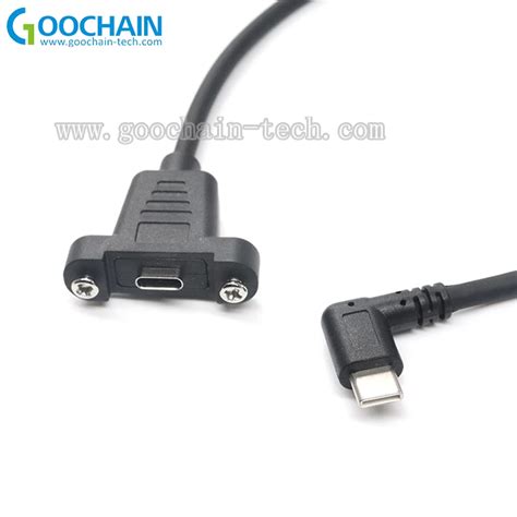 Oem Odm Dual Screw Usb Type C Extension Cable Left Angle Usb Type C Male To Female Cable