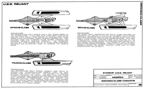 Miranda Class Starship Uss Reliant Ncc 1864 Sheet 16 Uss Reliant